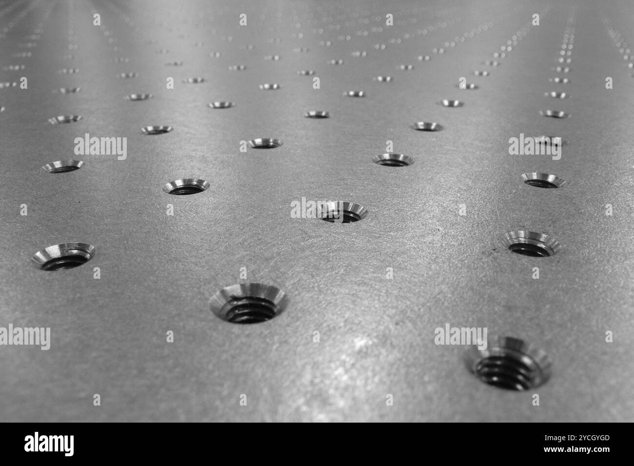 Steel optical table background Stock Photo - Alamy