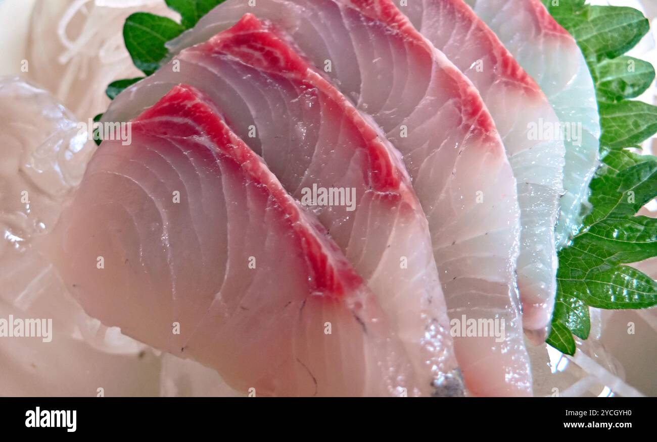 traditional japanese food, served raw fish cuts - sashimi Stock Photo ...