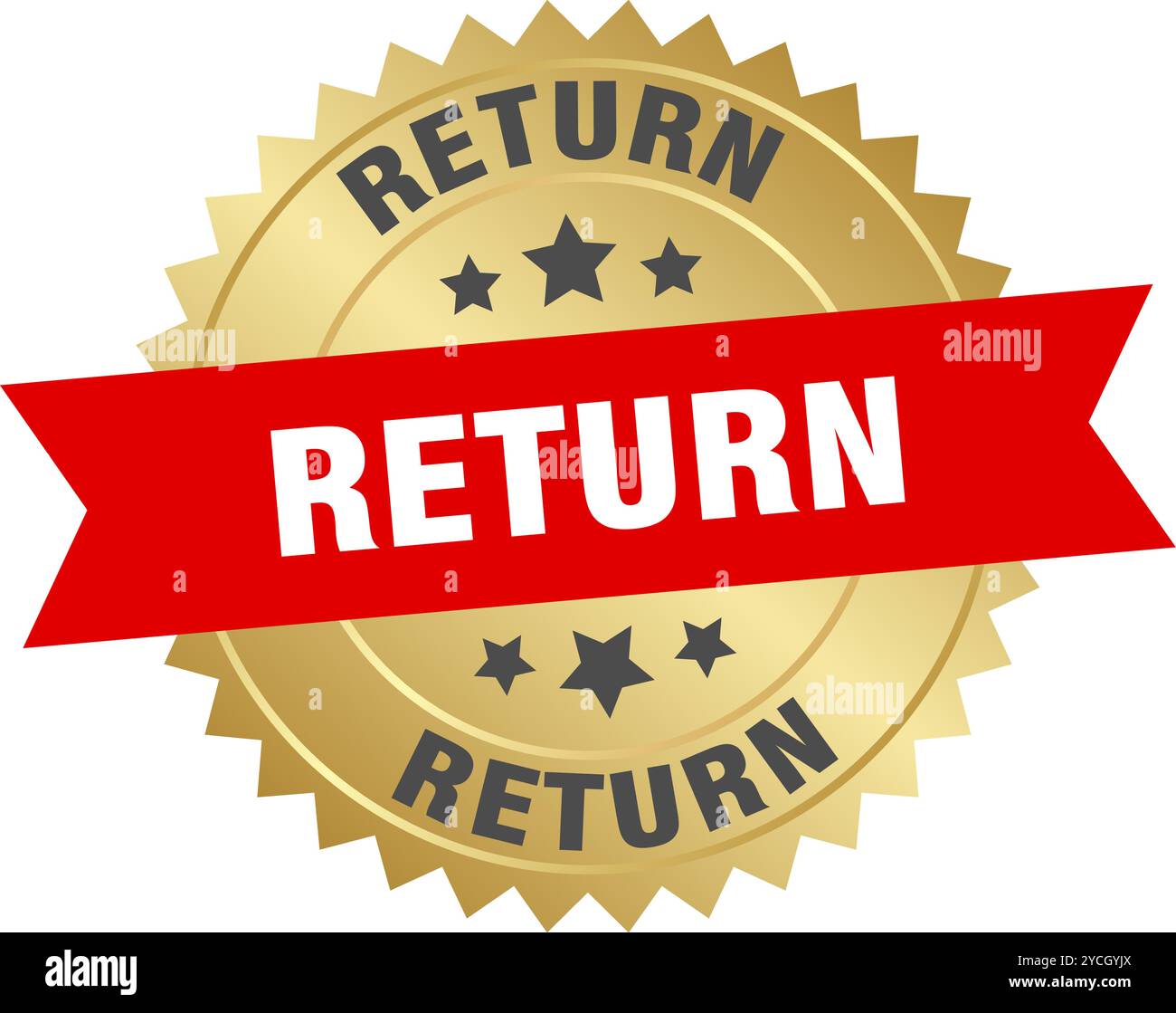 return round red and gold label isolated on transparent background ...