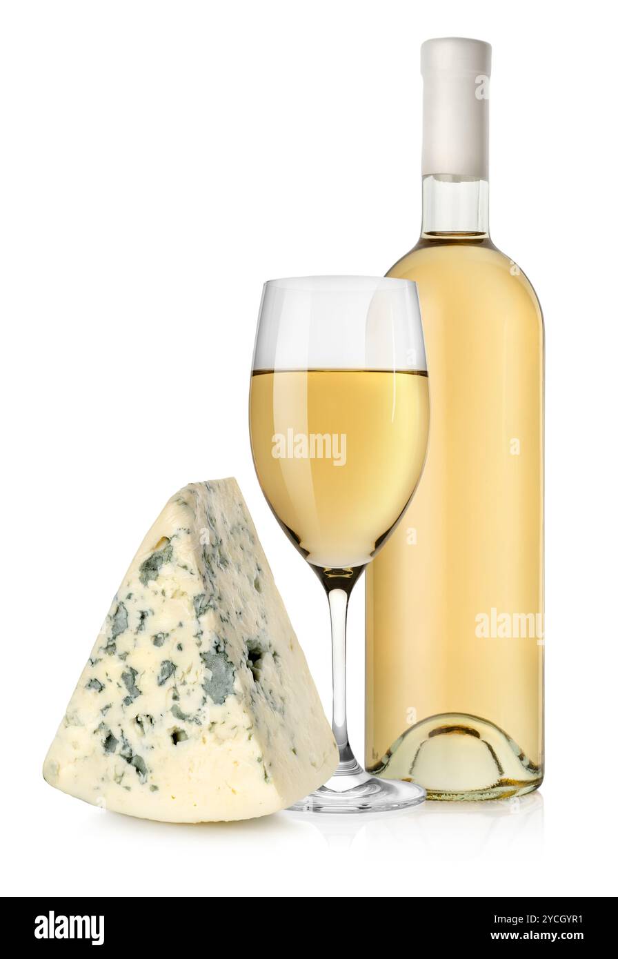 Wine bottle and blue cheese Stock Photo - Alamy
