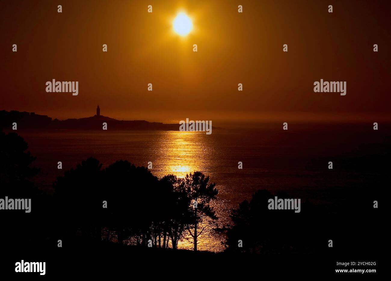 Tower of Hercules sunset Stock Photo - Alamy