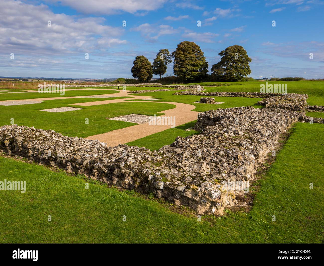 Foundations of Old Sarum Cathedral, Old Sarum, Salisbury, Wiltshire ...