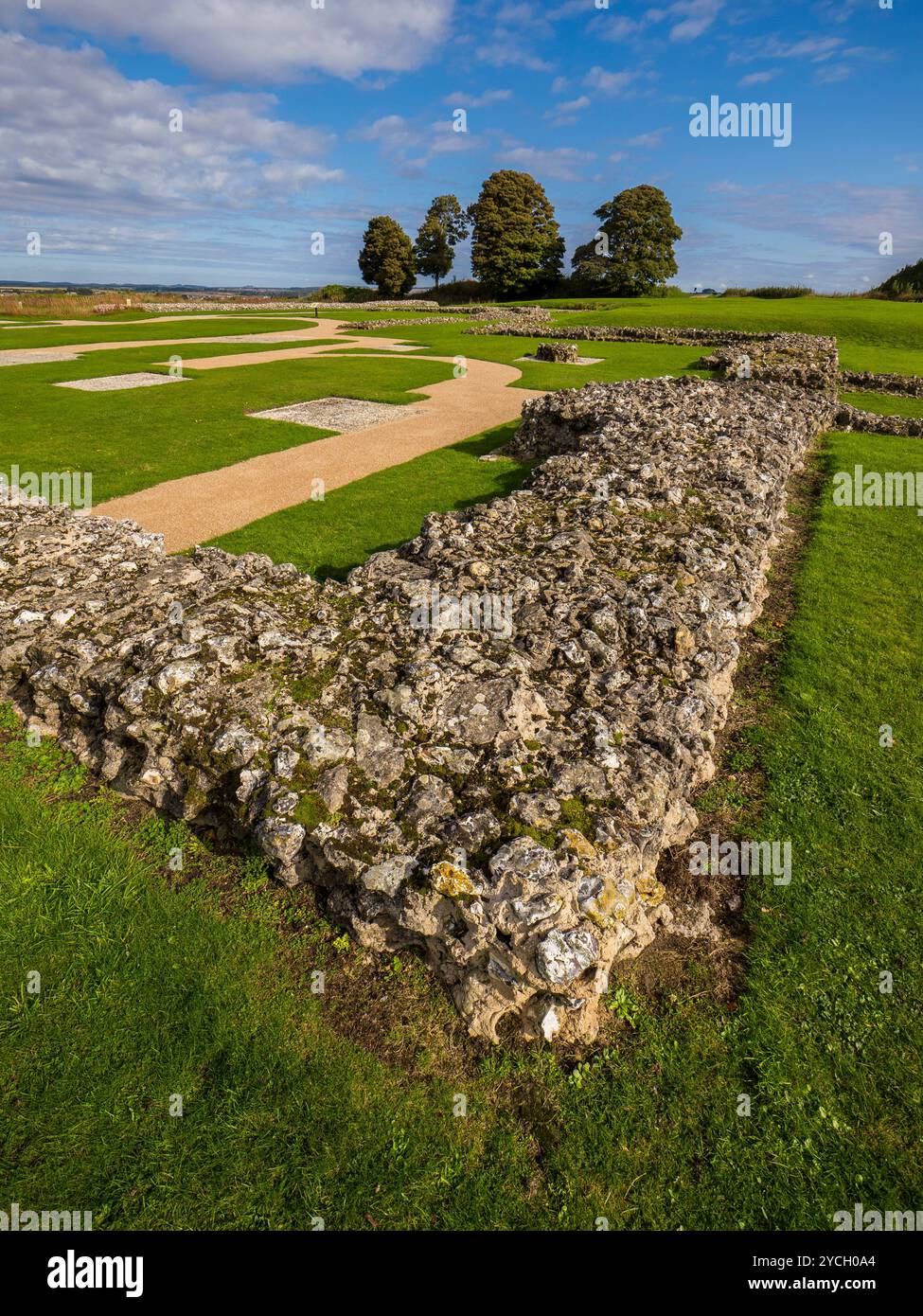 Foundations of Old Sarum Cathedral, Old Sarum, Salisbury, Wiltshire ...