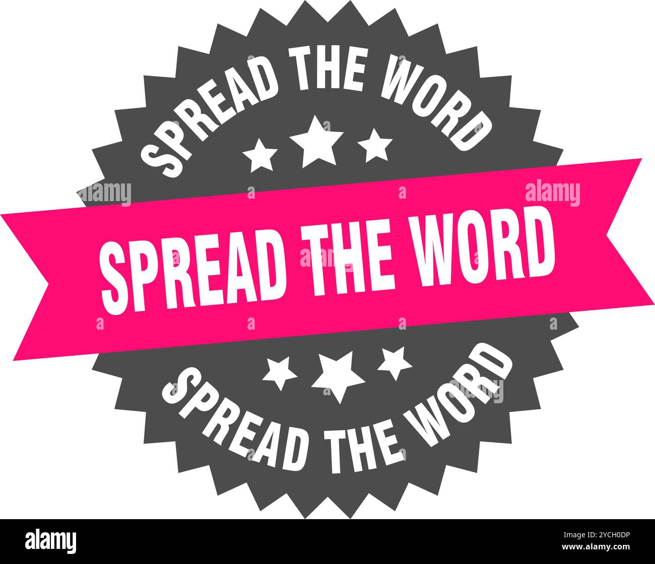 spread the word round pink label isolated on transparent background ...