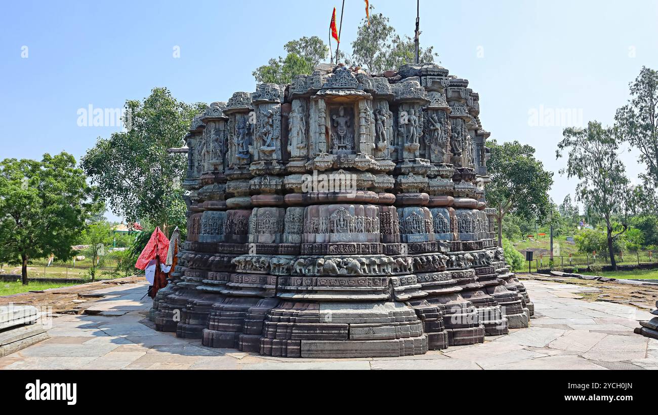 Carved backside view of the Lord Shiva Temple, Bavka, Dahod, Gujarat ...