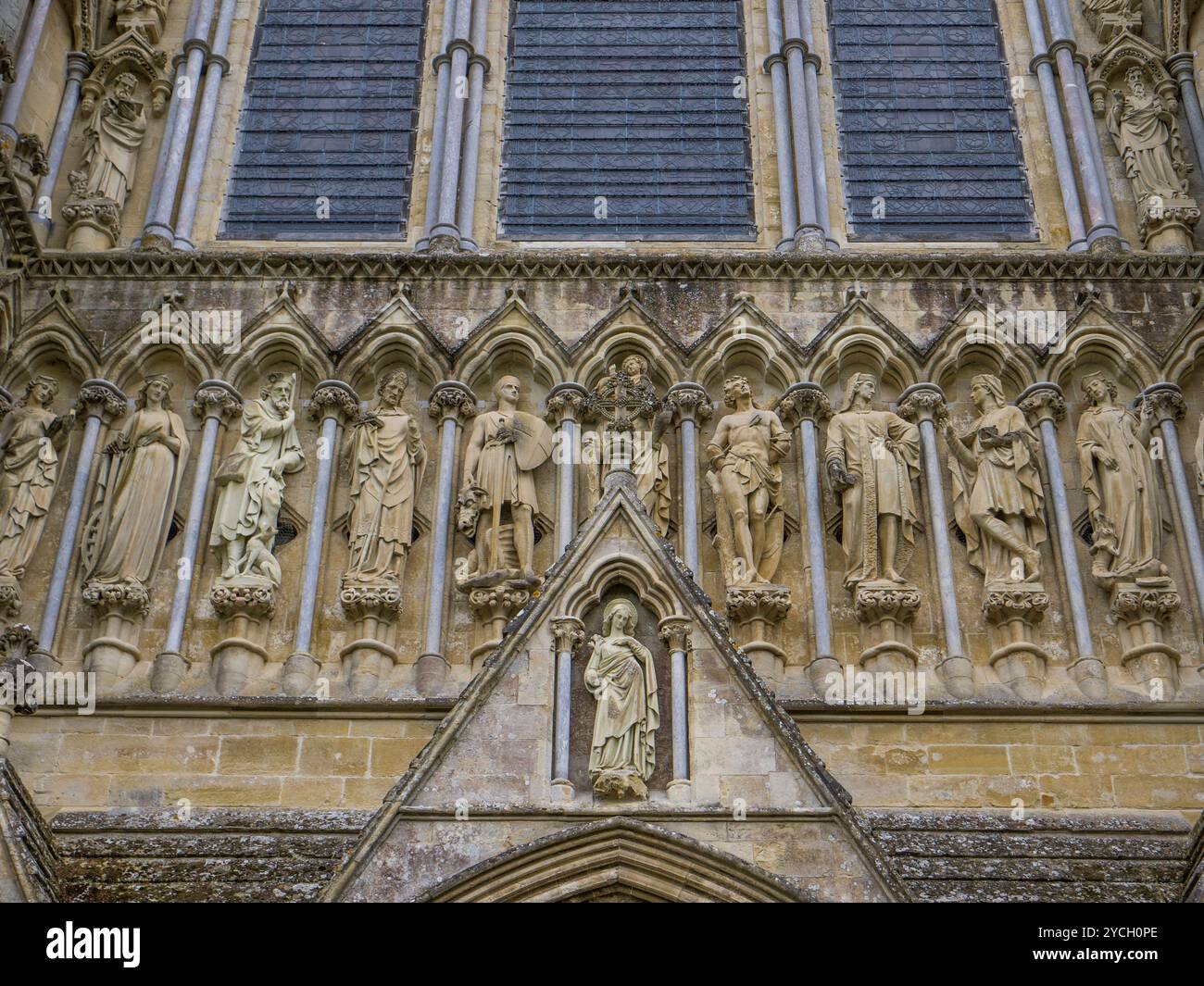 Virgin and Child, surrounded by Angles, The West Front, Salisbury ...