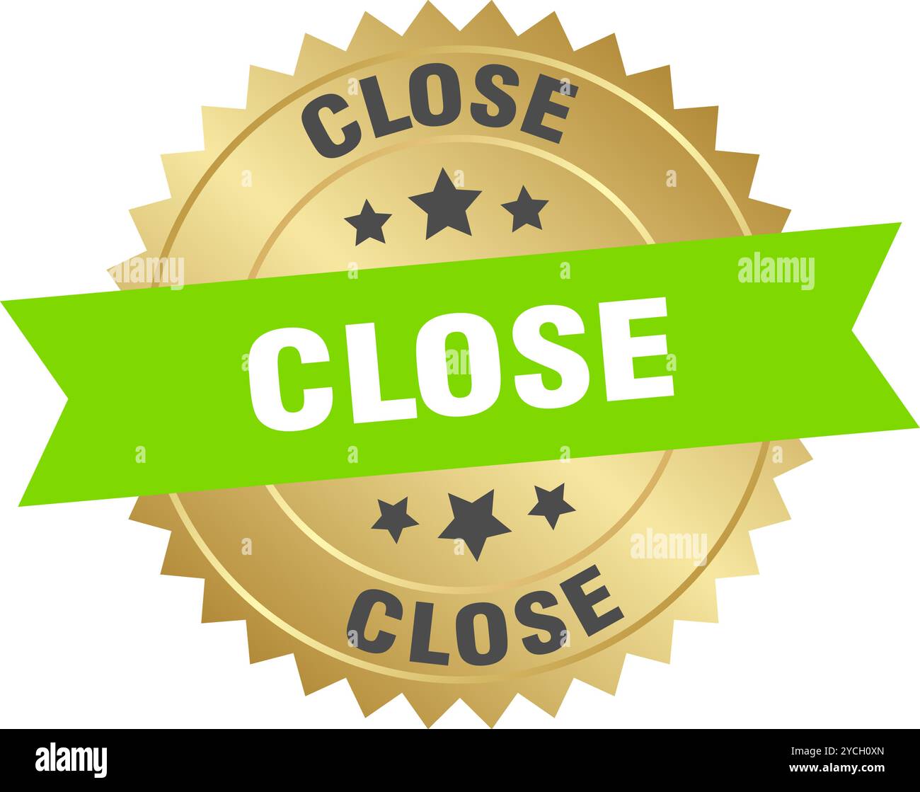 close round green and gold label isolated on transparent background ...