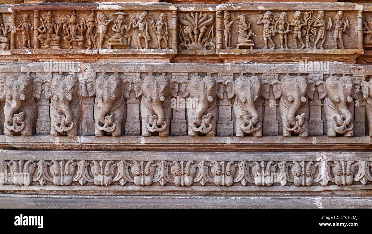 Carved Panels of Hindu Deities and Animals on the Shamlaji Vishnu ...