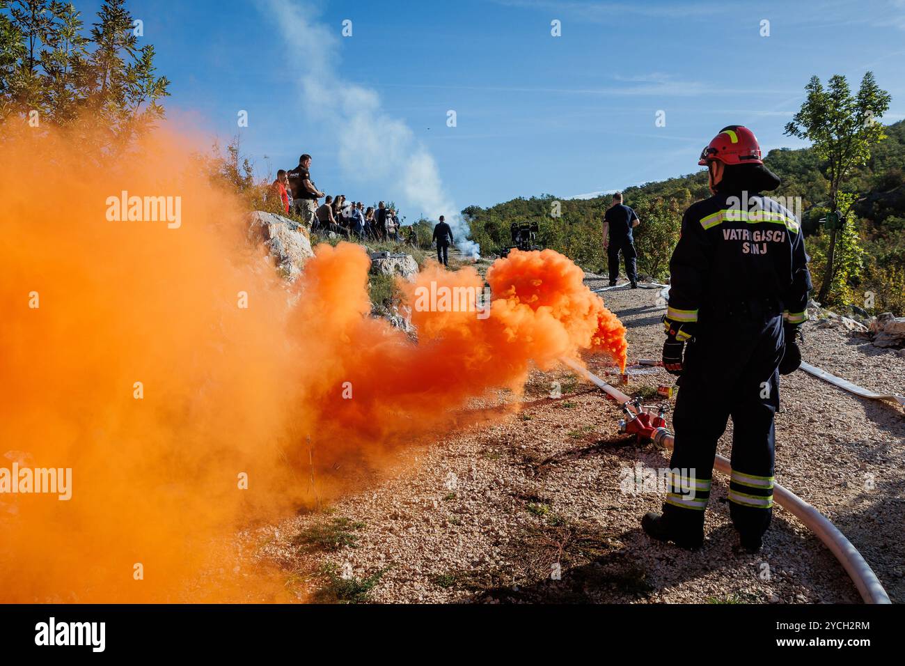 Split, Croatia. 02nd Apr, 2024. The R80 autonomous firefighting robot ...