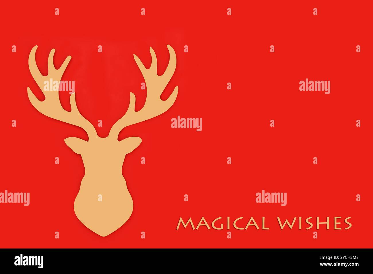 Magical wishes Christmas Eve gold reindeer decoration with text on red ...