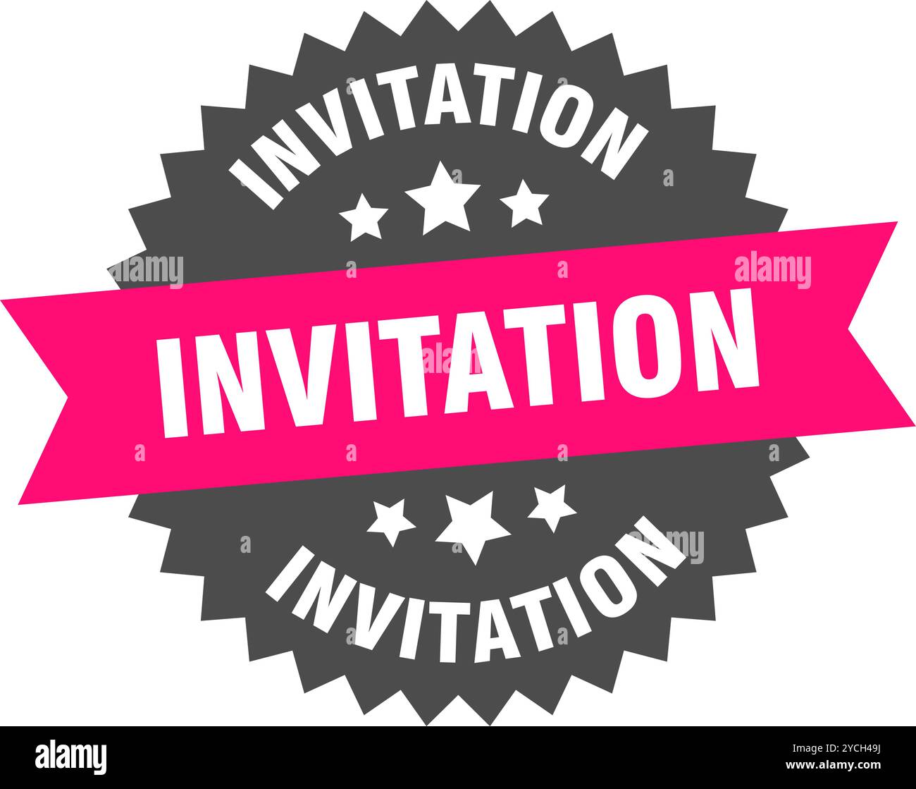 invitation round pink label isolated on transparent background ...