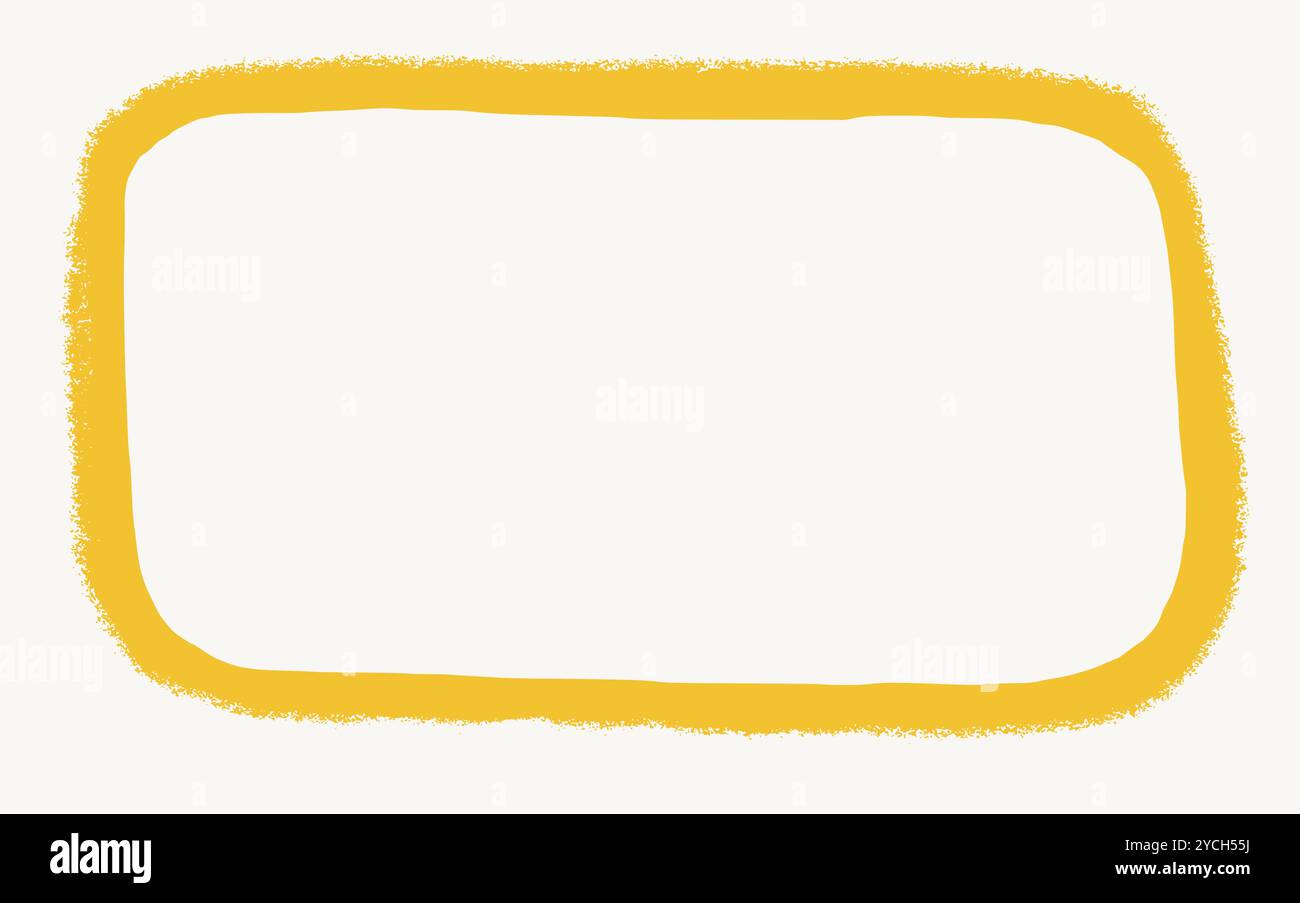 Yellow rectangular frame with grunge torn edges and soft corners ...