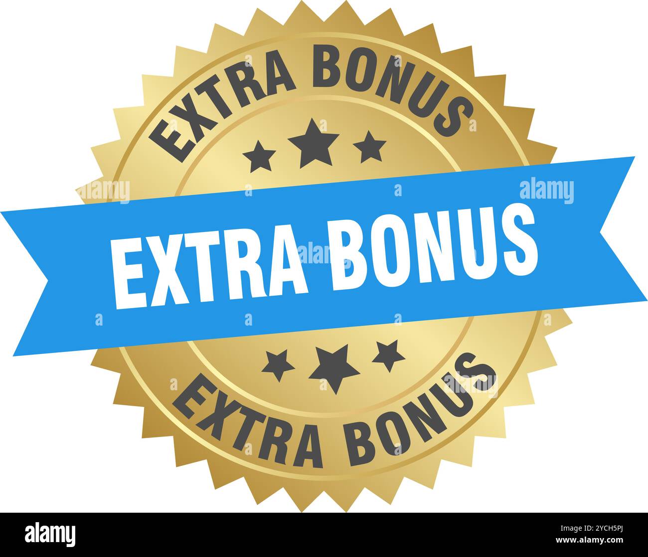 extra bonus round blue and gold label isolated on transparent ...