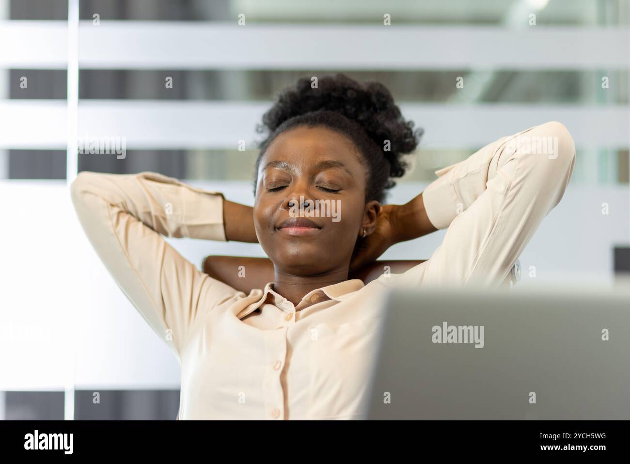Goal achievement stress relief woman hi-res stock photography and ...