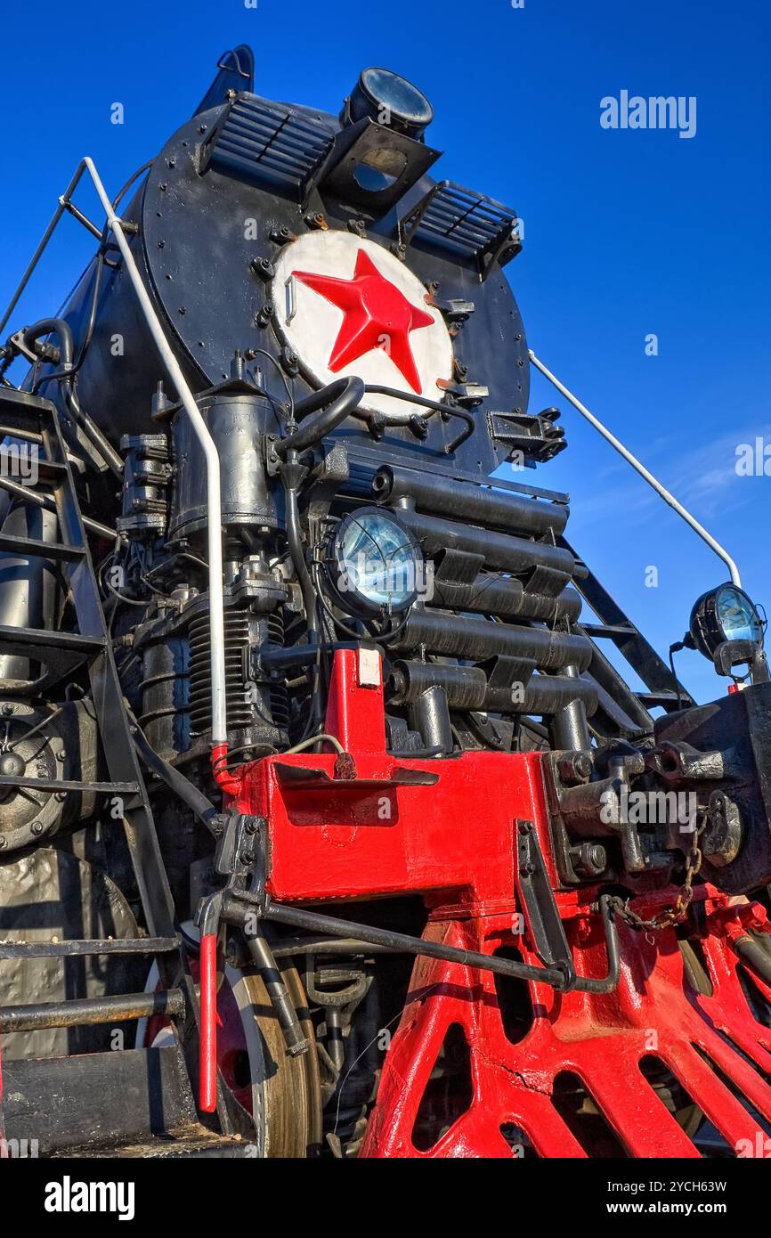 Old steam locomotive with red star Stock Photo - Alamy