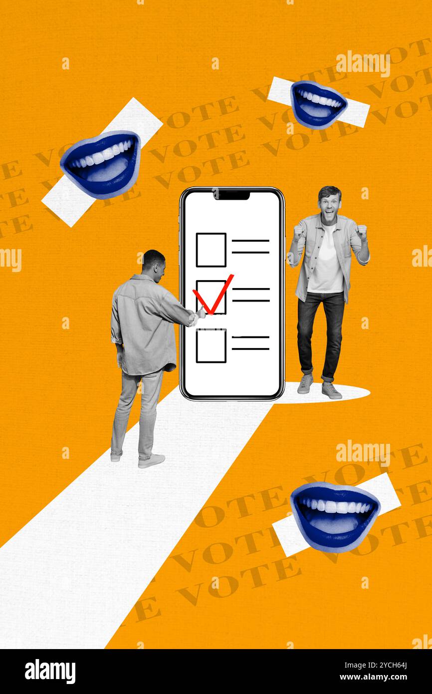 Composite trend artwork collage of choice government politics banner i ...