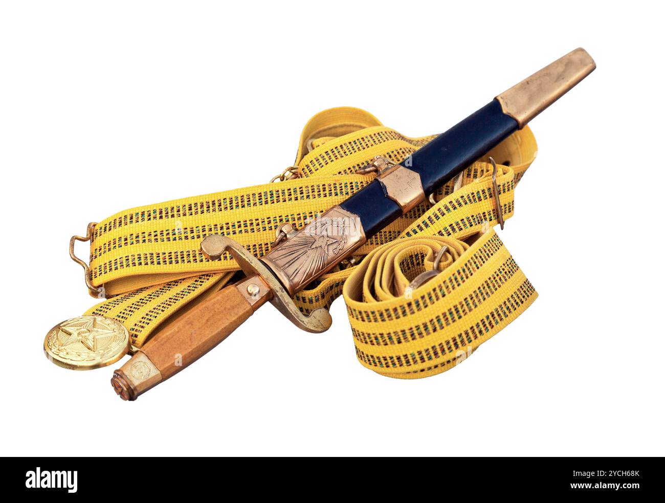 The dirk of the officer Soviet infantry and belt isolated on white ...