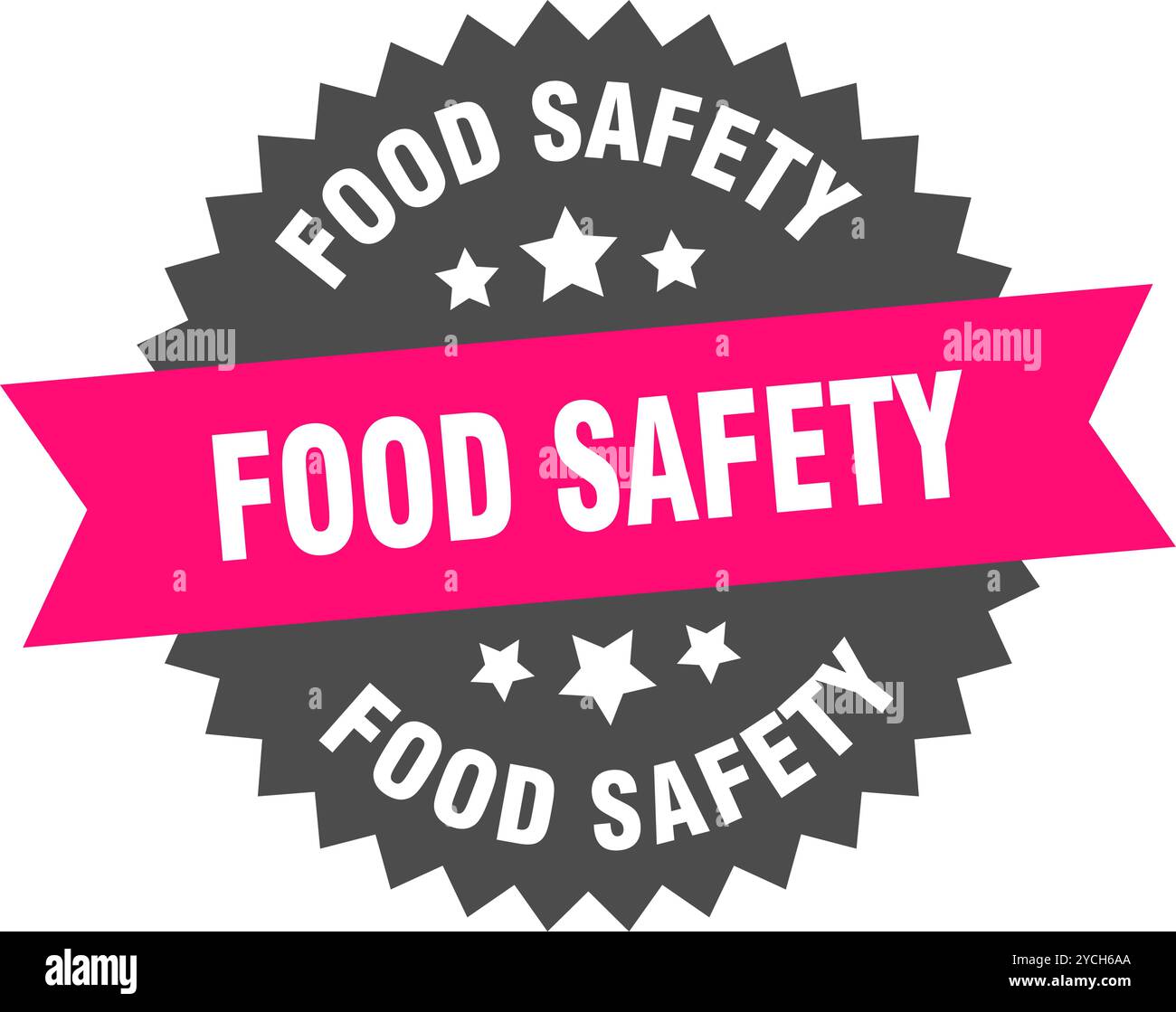 food safety round pink label isolated on transparent background. food ...
