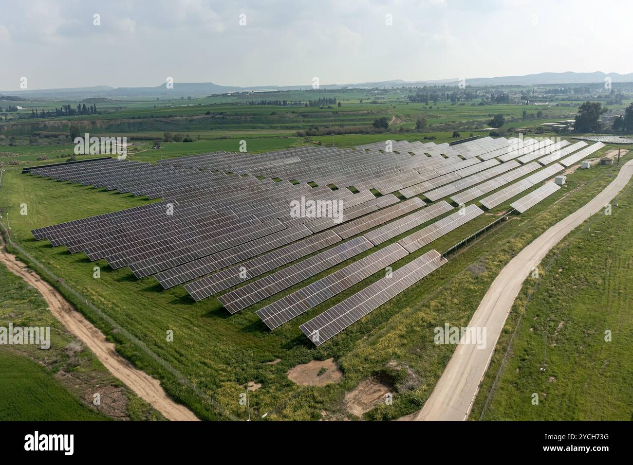 Rows photovoltaic solar panels absorbing hi-res stock photography and ...