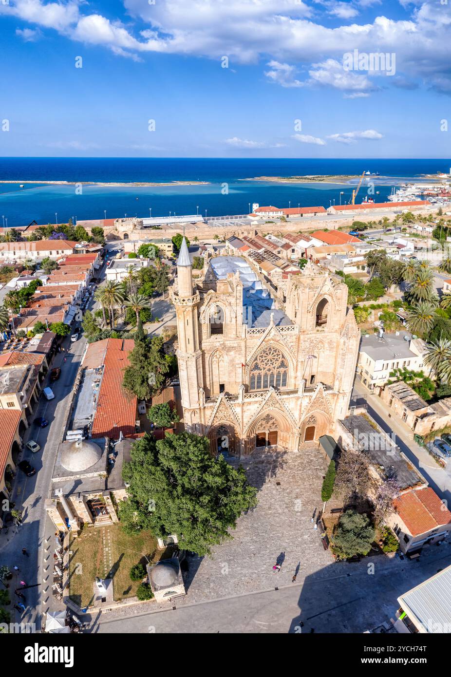 Aerial view of Lala Mustafa Pasha mosque, a former roman catholic ...