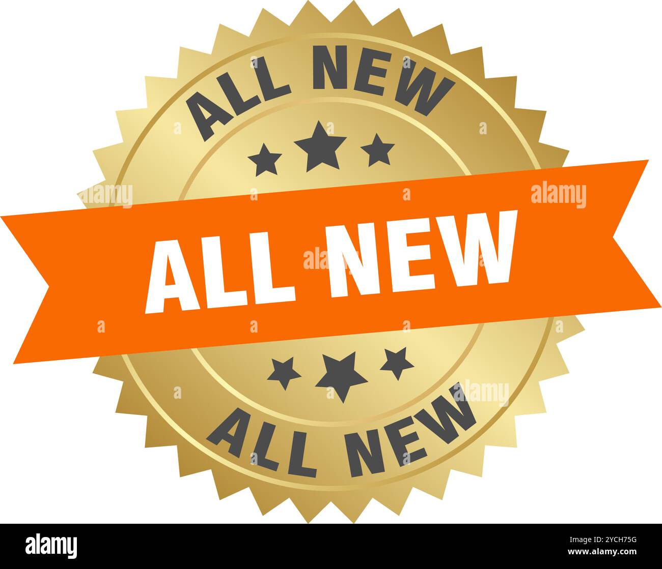 all new round orange and gold label isolated on transparent background ...