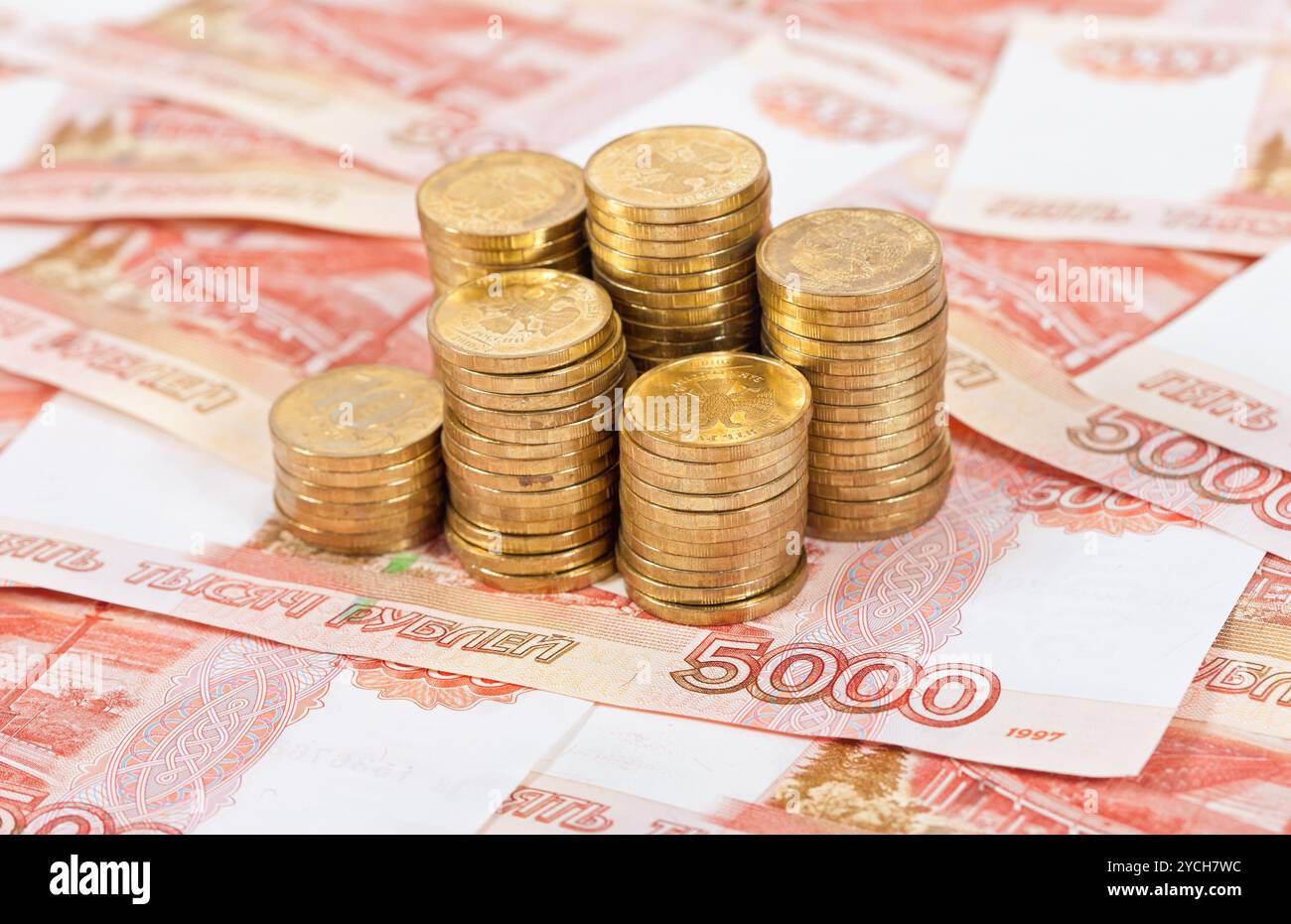 Russian rubles banknotes and coins Stock Photo - Alamy