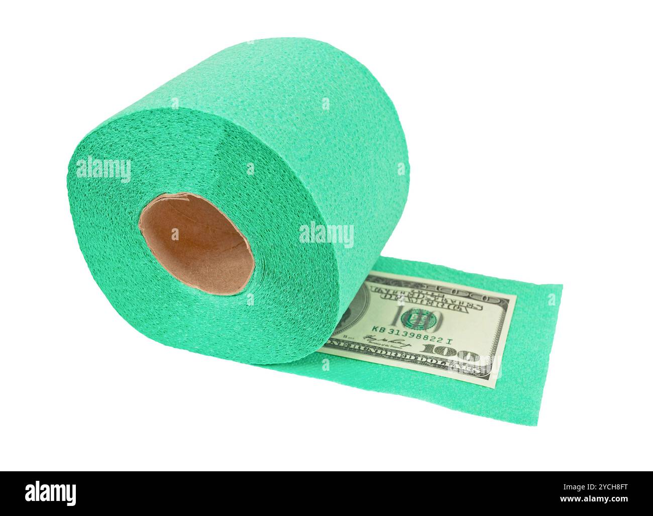Roll of toilet paper and money isolated on white background Stock Photo ...