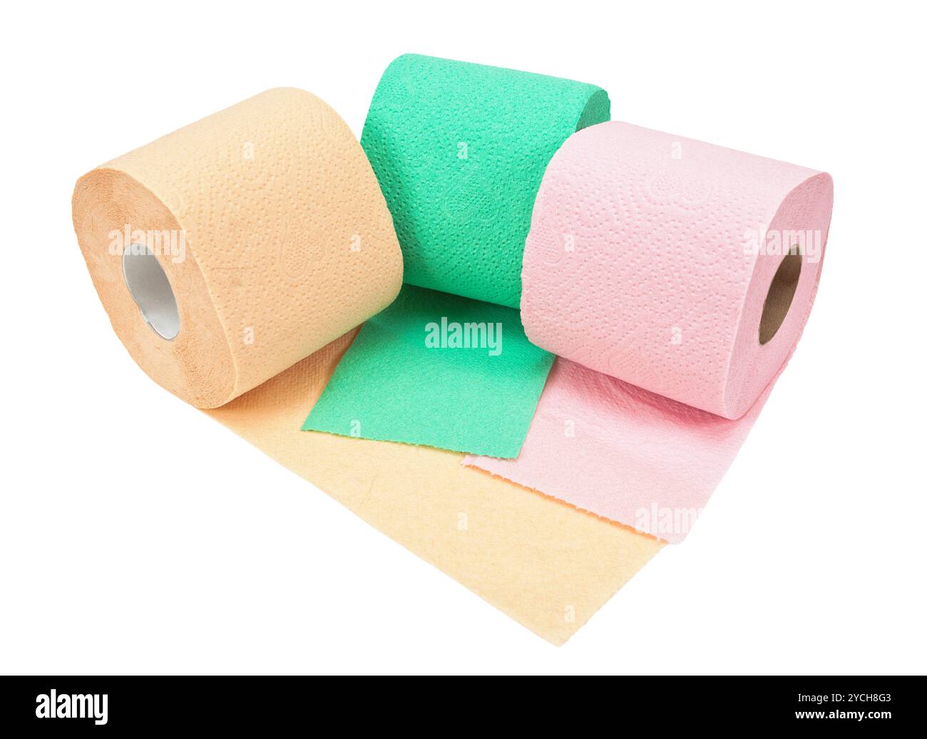 Rolls of toilet paper isolated on white background Stock Photo - Alamy