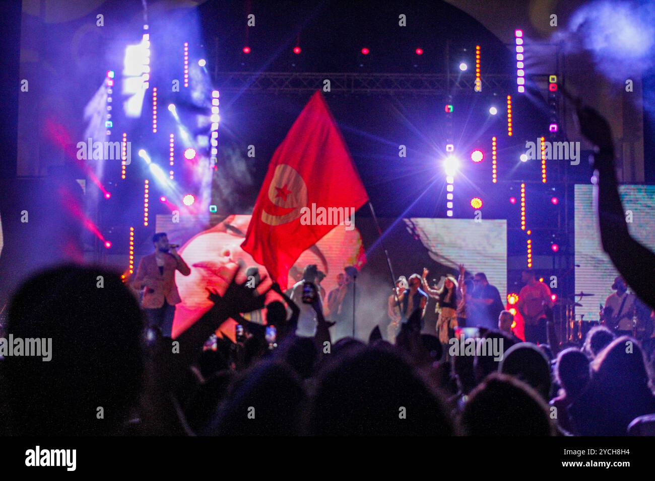 Bizerte, Tunisia. 03 August 2024. Tunisian singer Mortadha Ftiti and ...