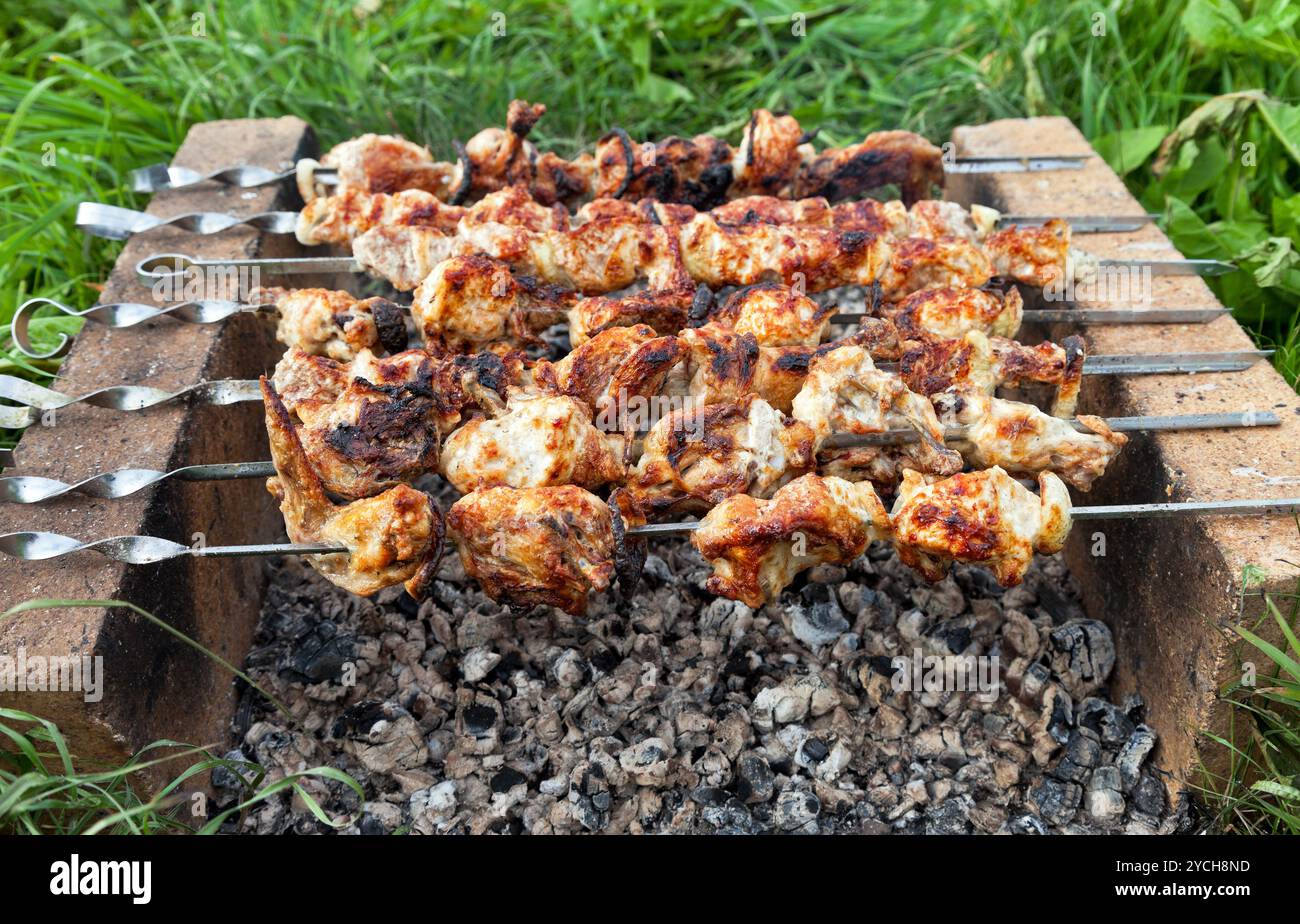 Cooking kebab on open fire hi-res stock photography and images - Alamy