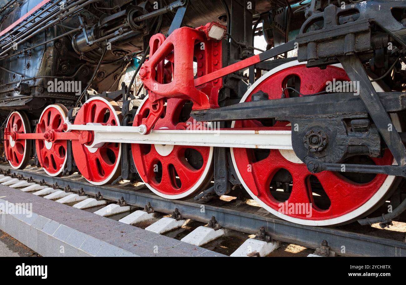 Steam locomotive wheels closeup hi-res stock photography and images - Alamy