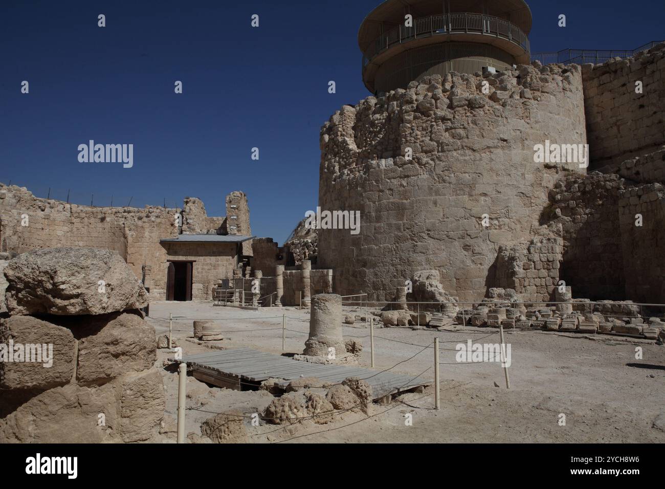 Herodion, round fortress palace King Herod the Great built, tower ...