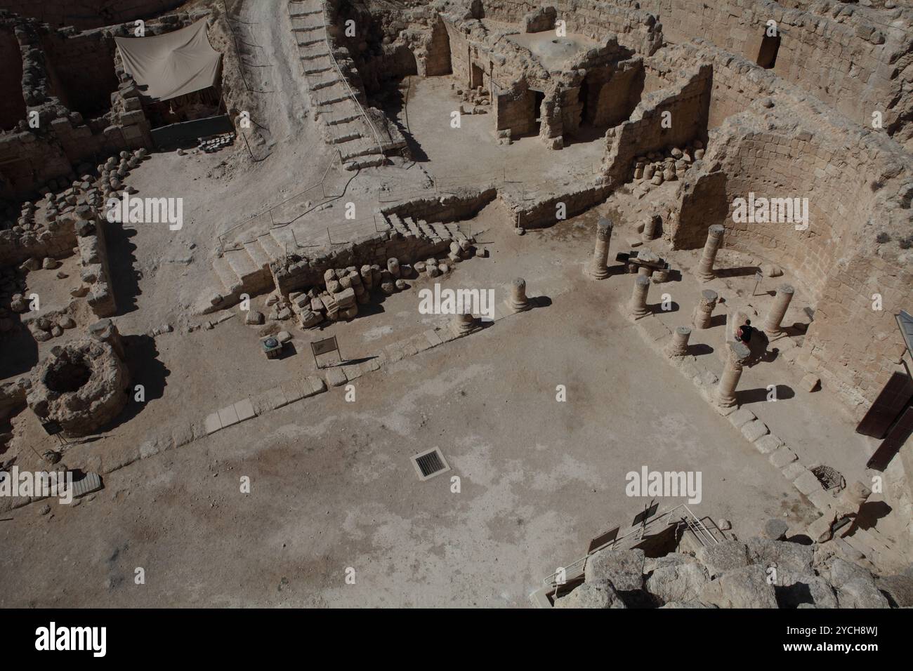 Ruined courtyard, here was a garden surrounded by a colonade, columns ...