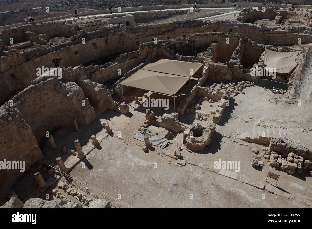 Ruined courtyard, here was a garden surrounded by a colonade, columns ...