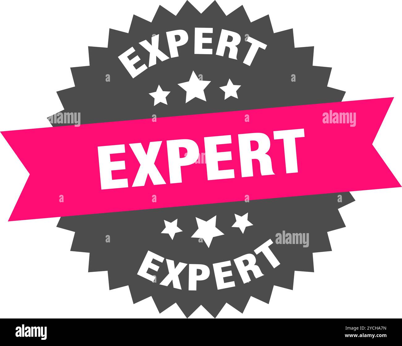 expert round pink label isolated on transparent background. expert ...
