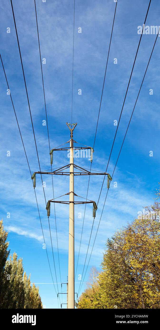 High voltage power line Stock Photo - Alamy