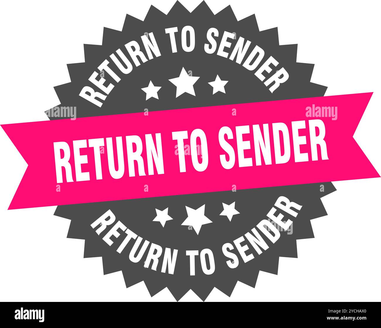 return to sender round pink label isolated on transparent background ...