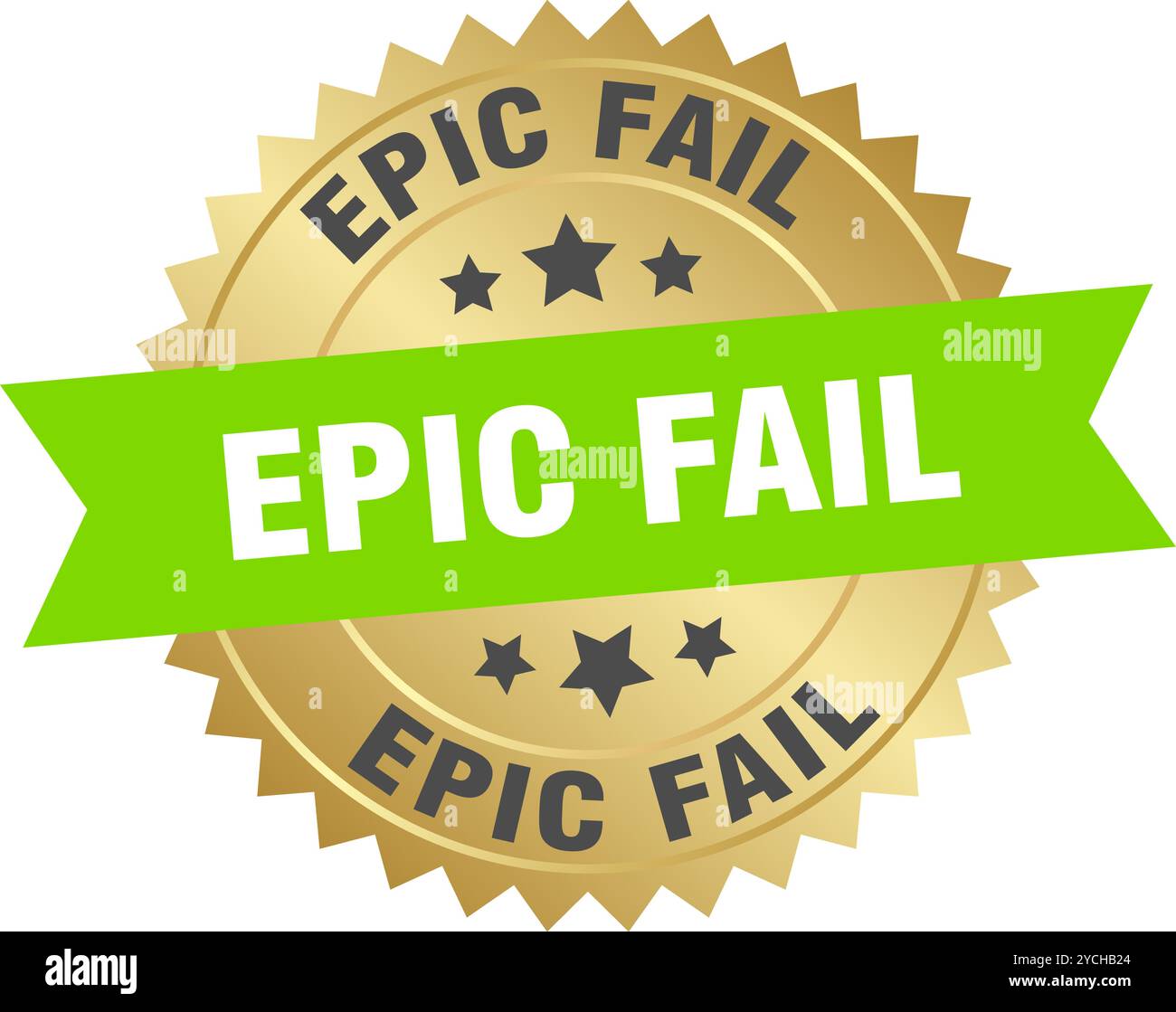 epic fail round green and gold label isolated on transparent background ...