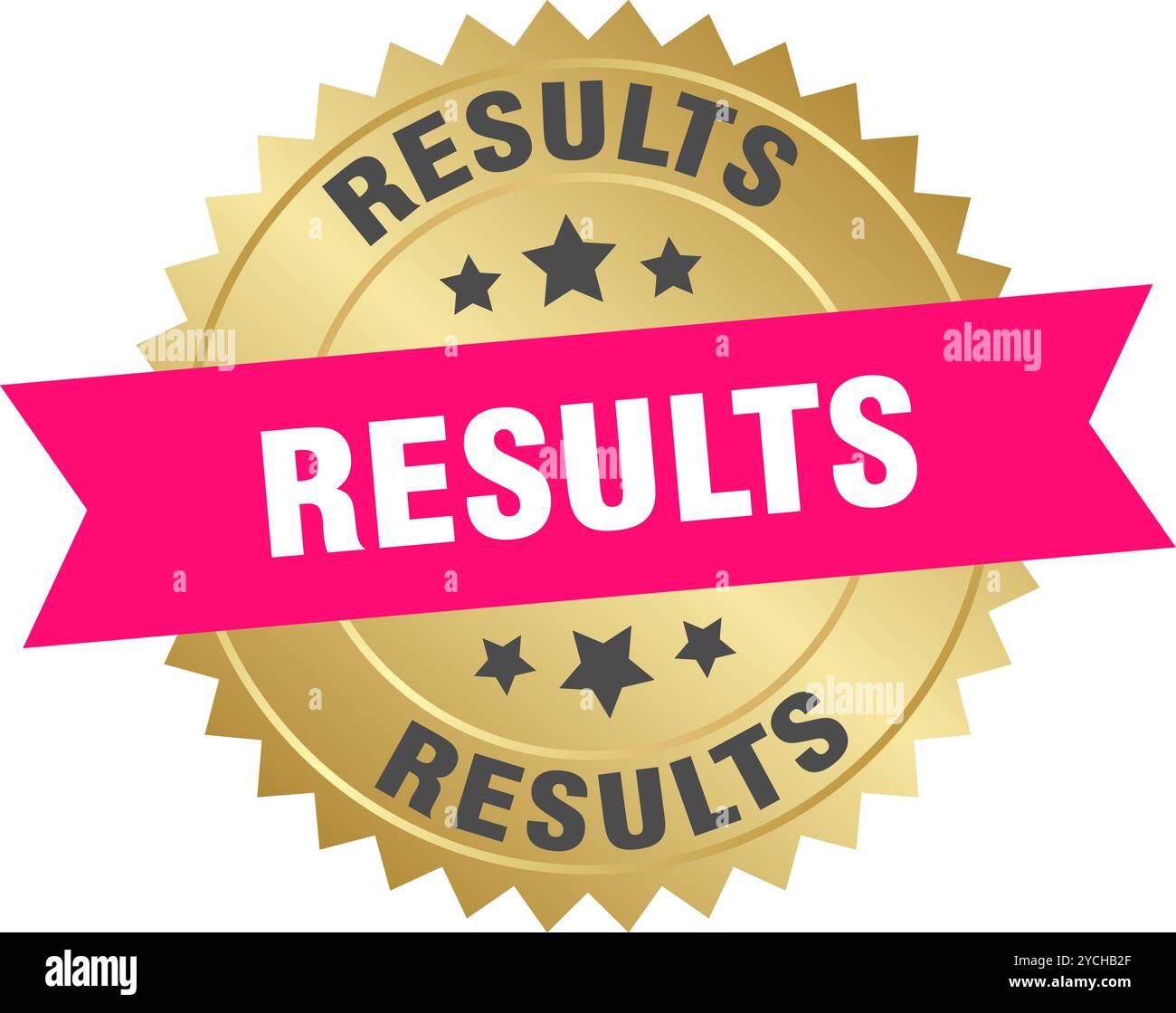 results round pink and gold label isolated on transparent background ...