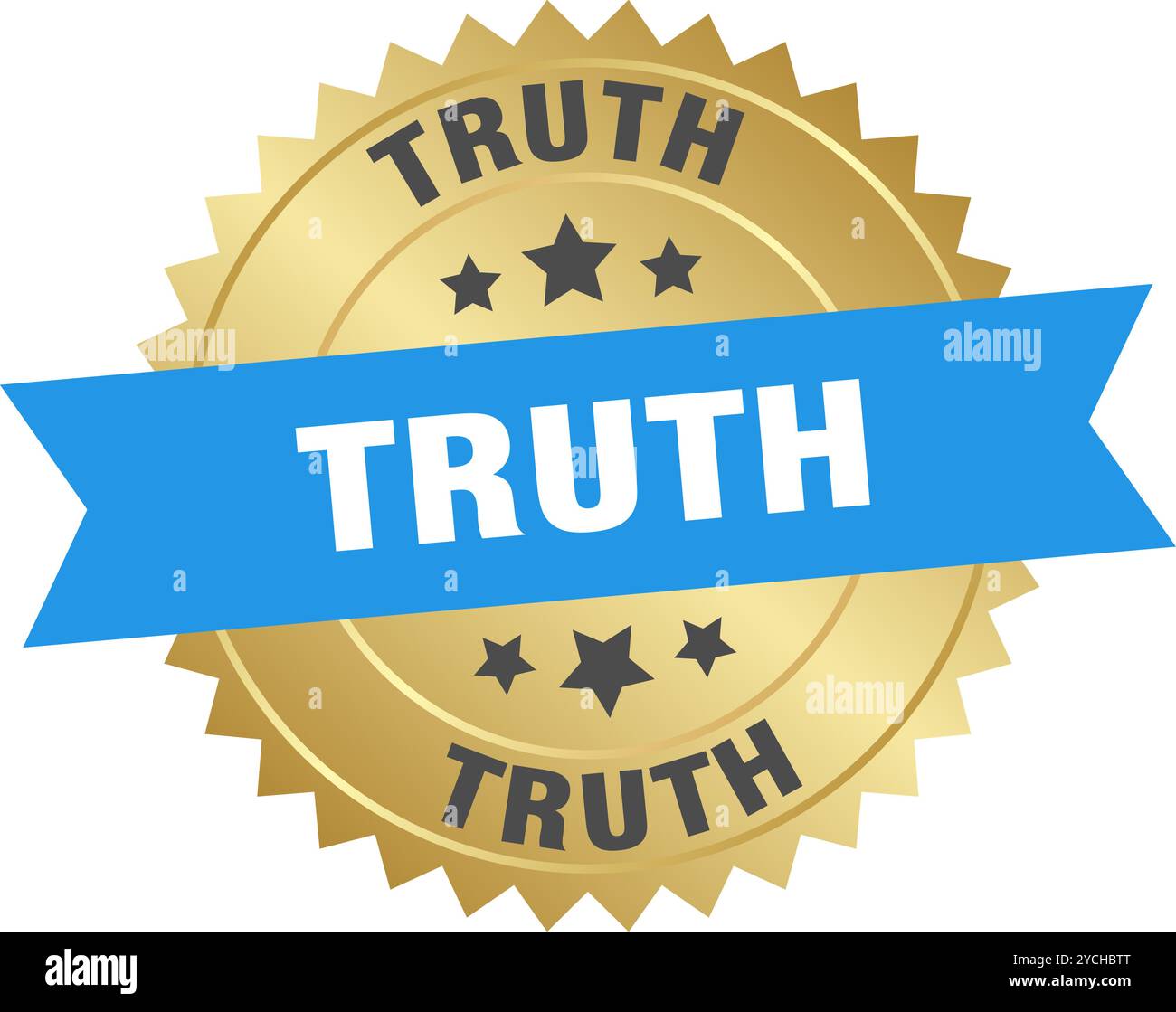 truth round blue and gold label isolated on transparent background ...