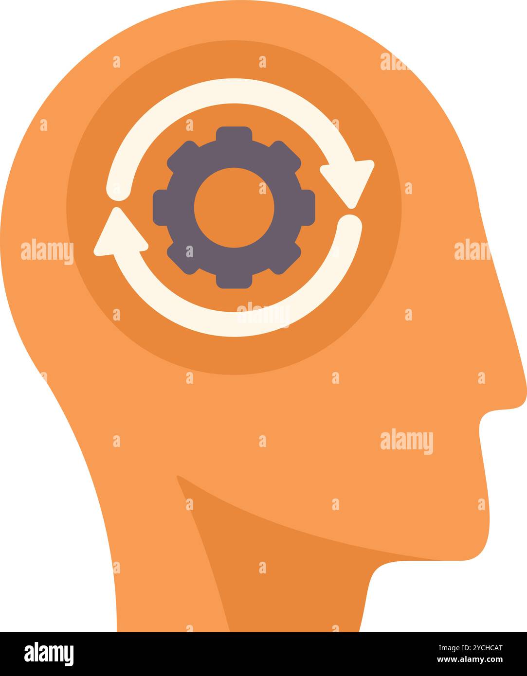 Human head with a gear rotating inside the brain, symbolizing the ...