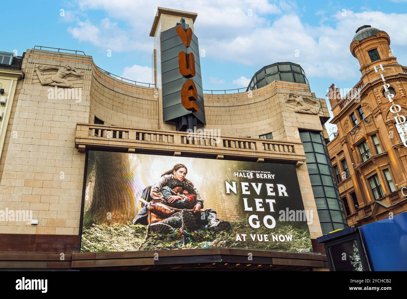 London, UK - September 29, 2024: The exterior of Vue Cinema displays a ...