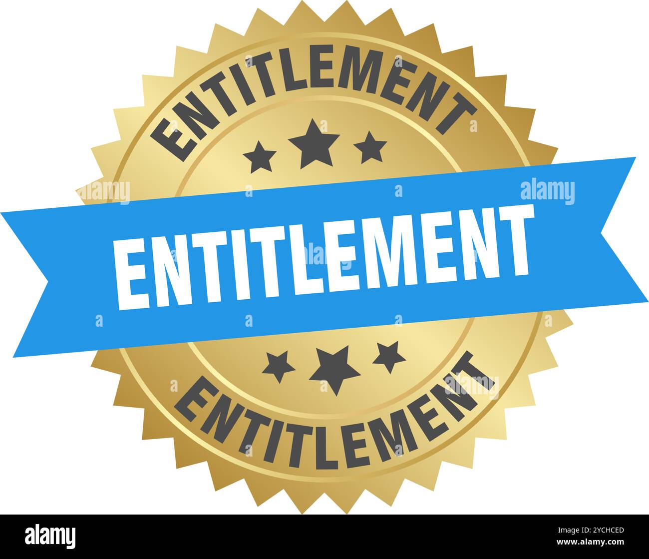 entitlement round blue and gold label isolated on transparent ...