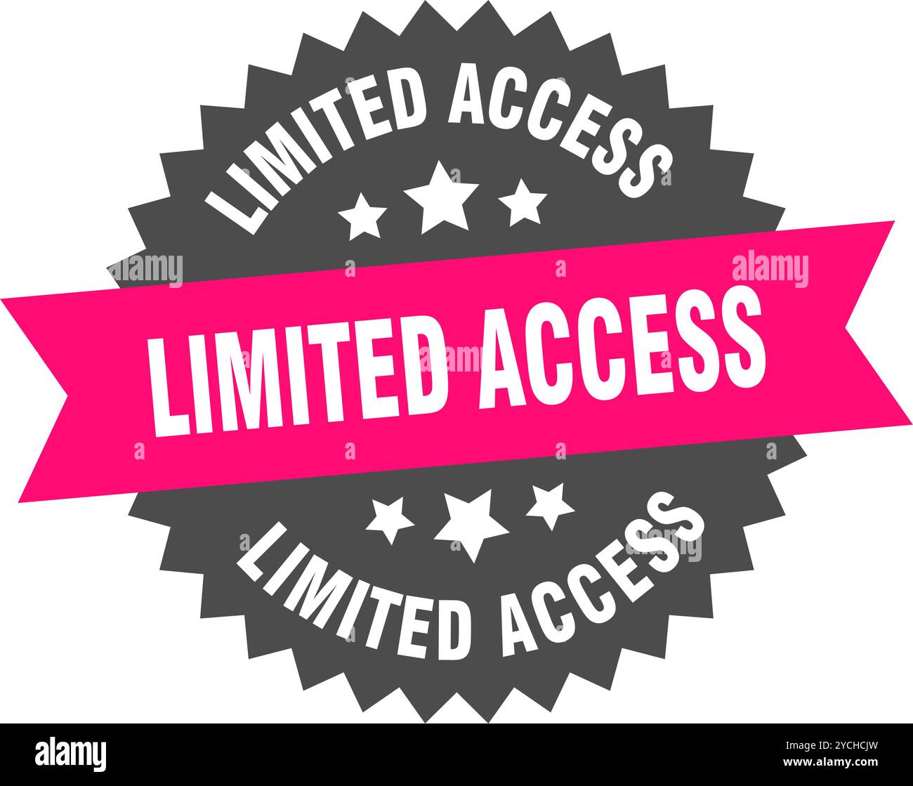 limited access round pink label isolated on transparent background ...