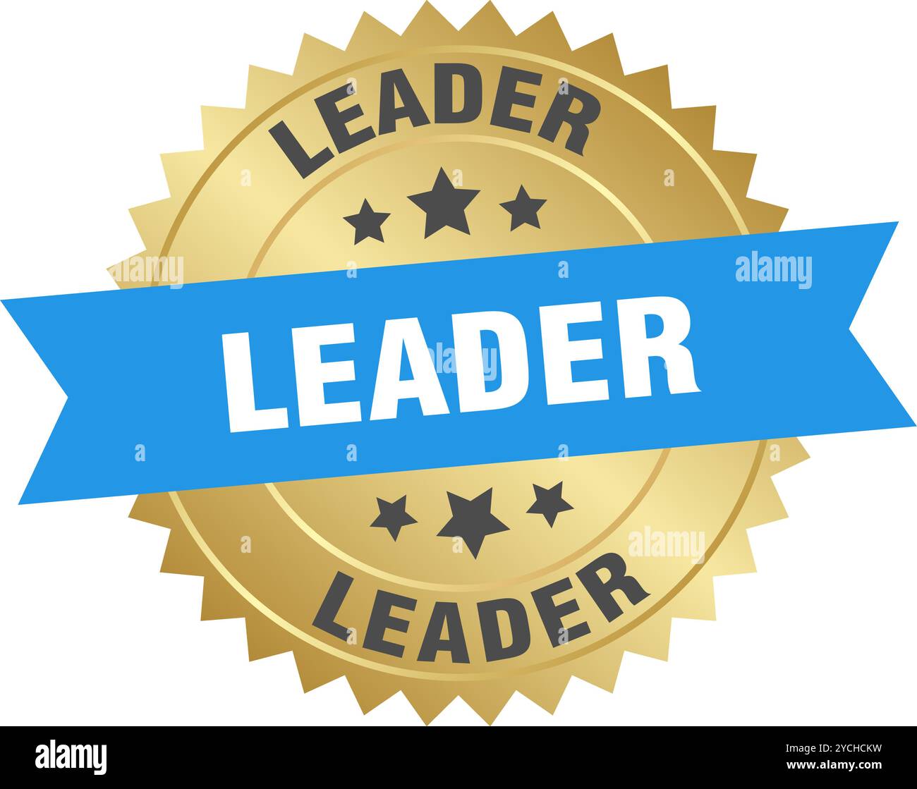 leader round blue and gold label isolated on transparent background ...