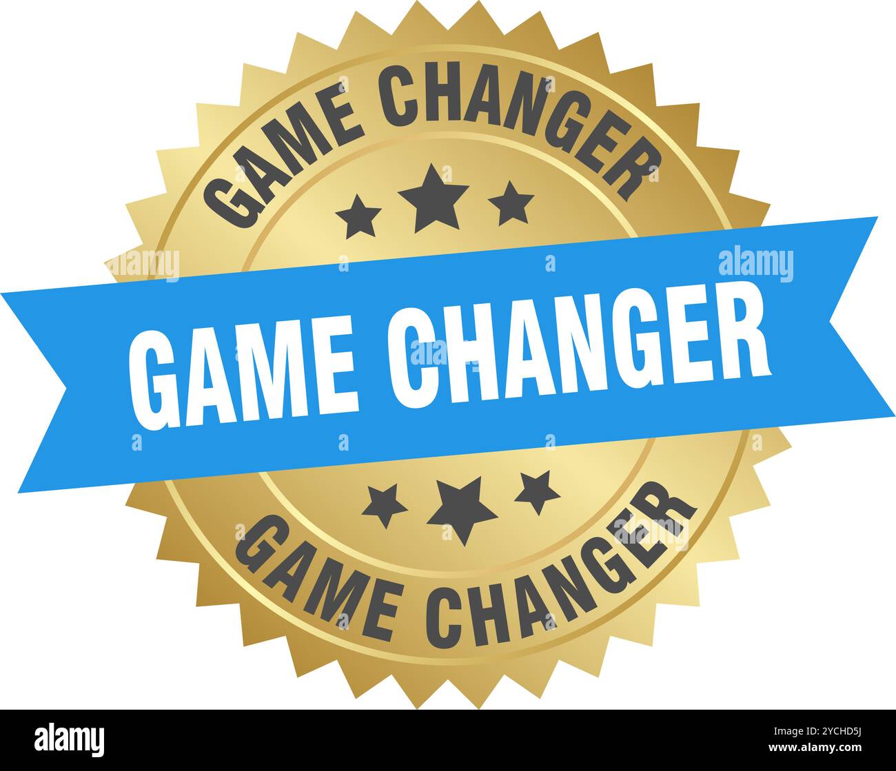 game changer round blue and gold label isolated on transparent ...