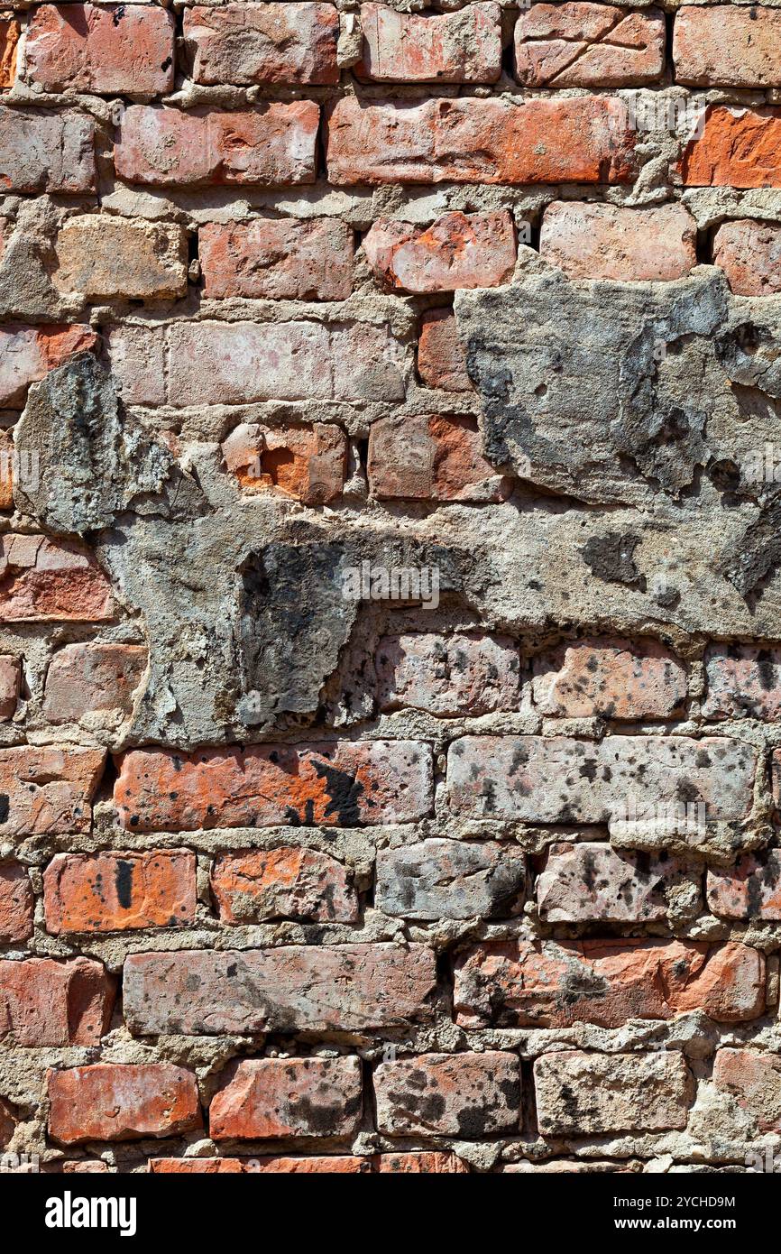 Weathered red brick wall as background Stock Photo - Alamy