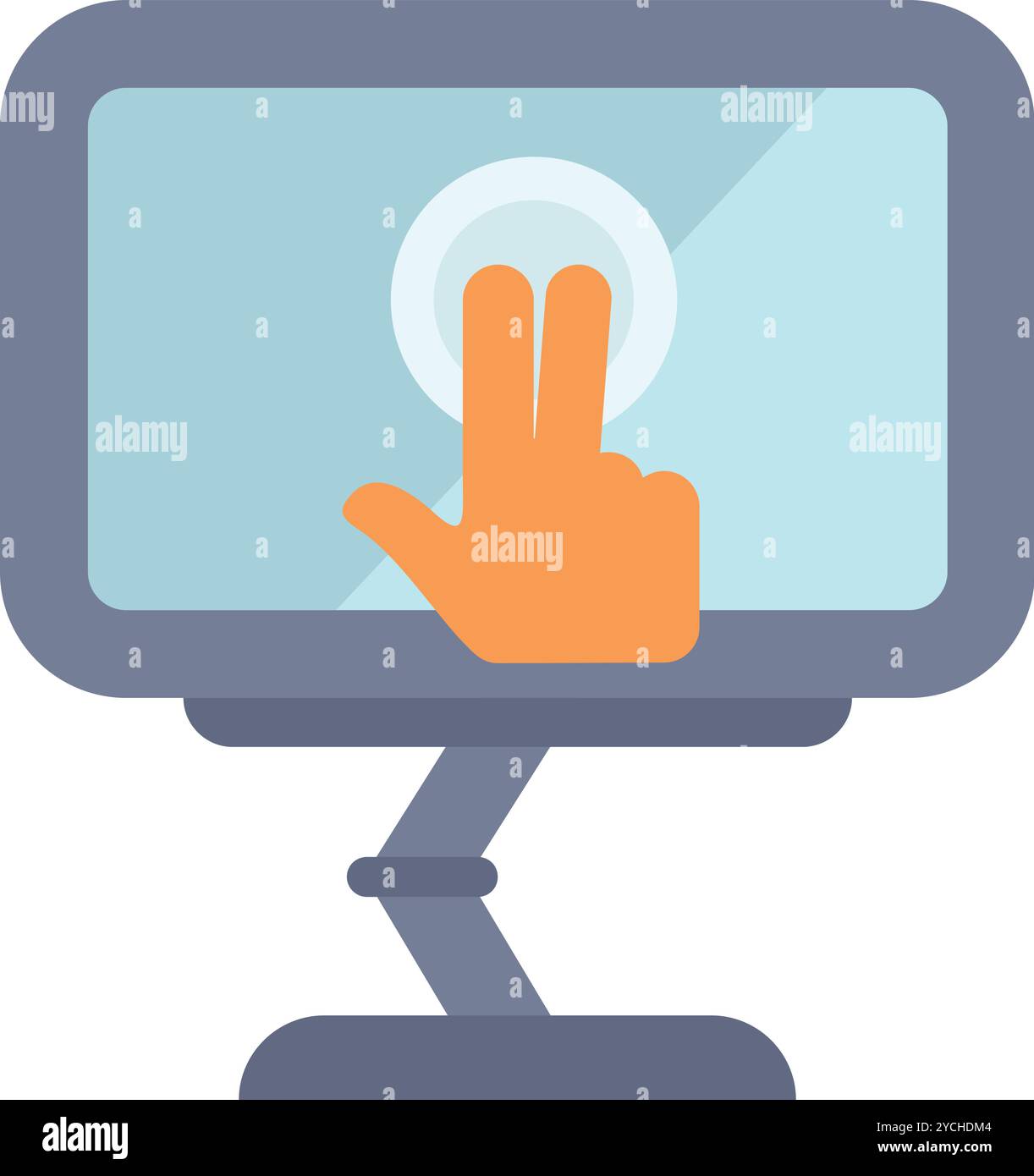 Minimalist icon of a hand making a double click gesture on a computer ...