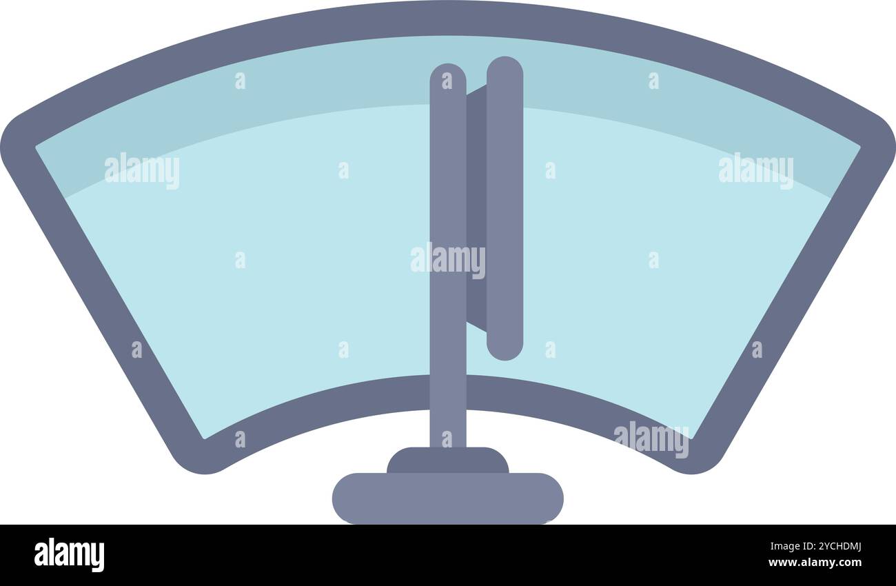Minimalist vector illustration of a windshield wiper cleaning a car ...