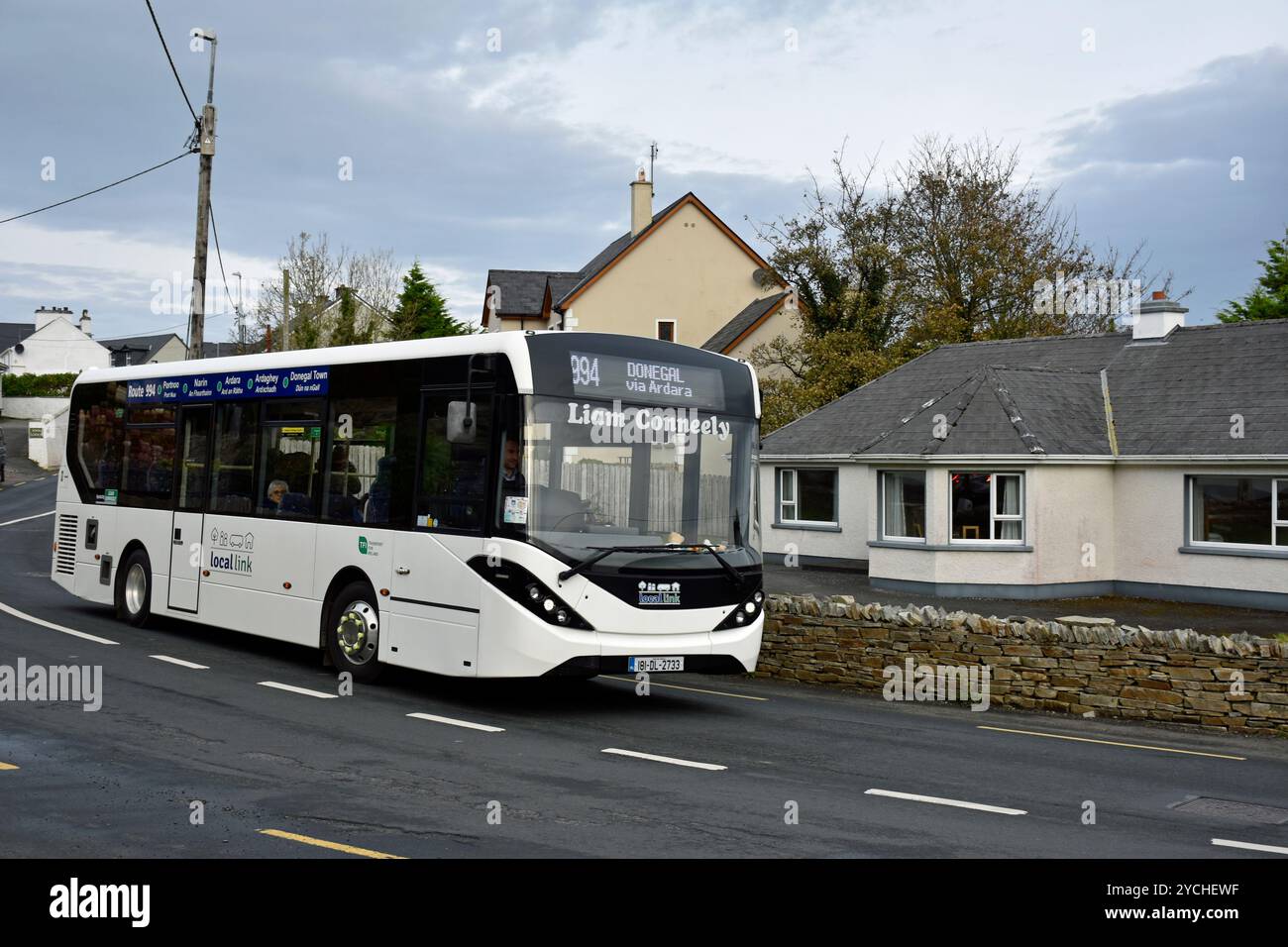 Local Link bus in rural County Donegal Stock Photo - Alamy